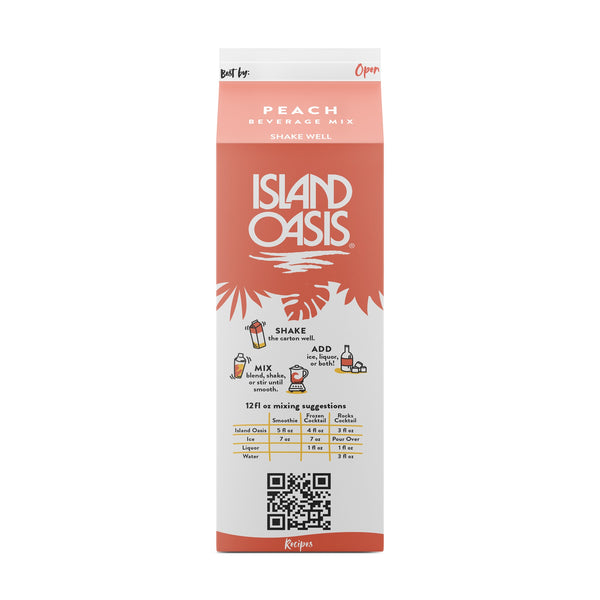 Island Oasis Peach Frozen Beverage Mix - 12 x 32 oz