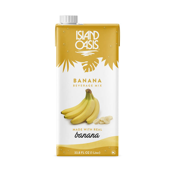 Island Oasis Banana Fruit Puree Beverage Mix - 12 x 1 L